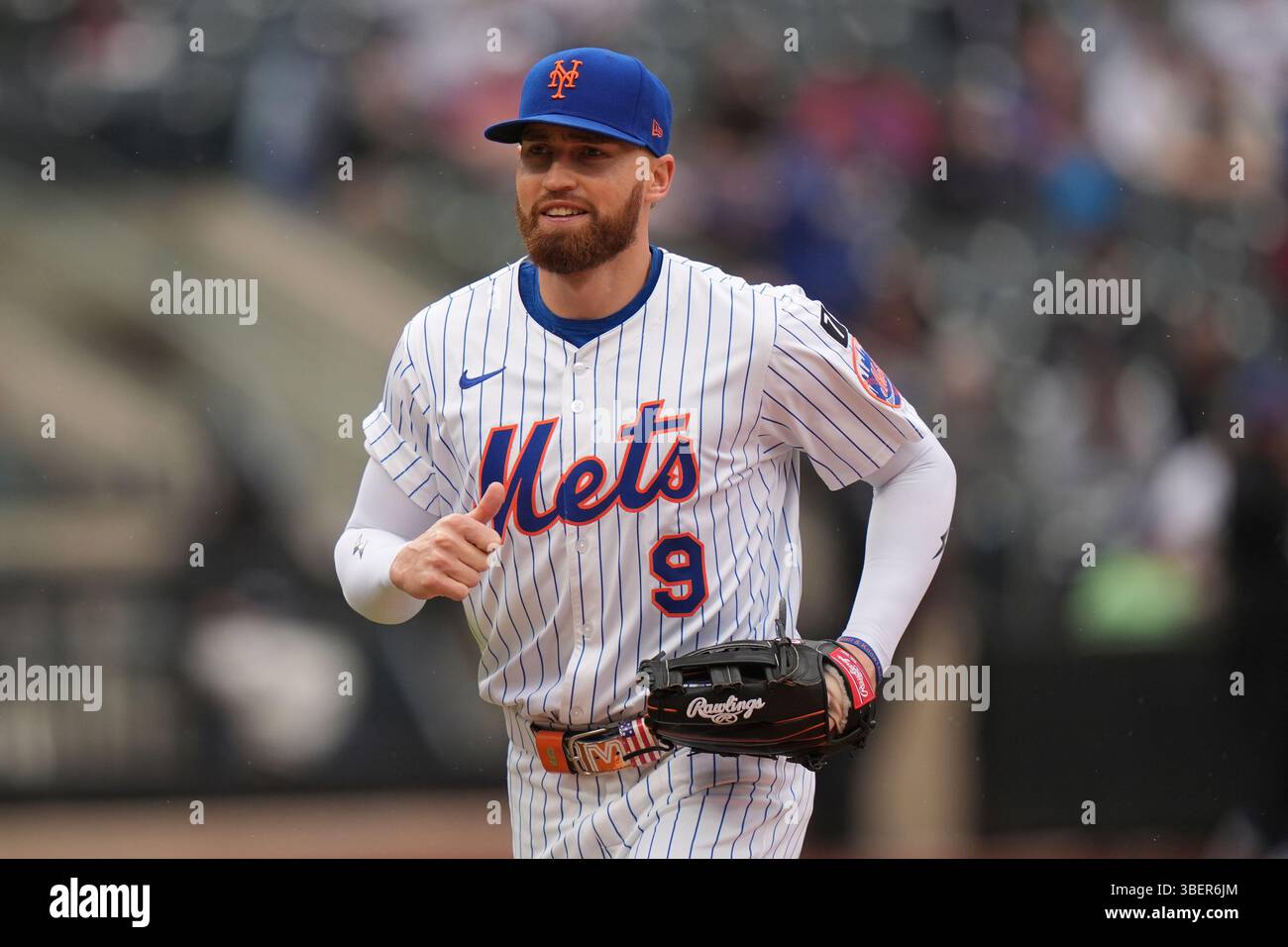 New York Mets' Brandon Nimmo (9) of a baseball game against the Chicago ...