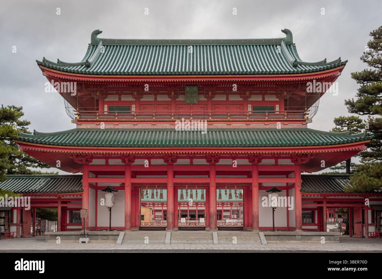 Colorful Orange Buddhist Temple Structure Heian Shrine in Kyoto Japan ...