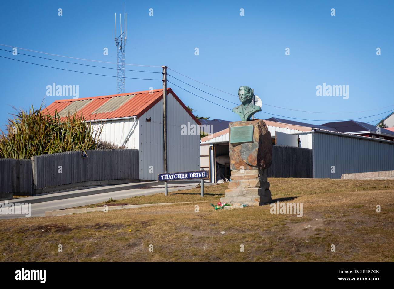 A bronze bust of former British prime minister Margaret Thatcher on ...