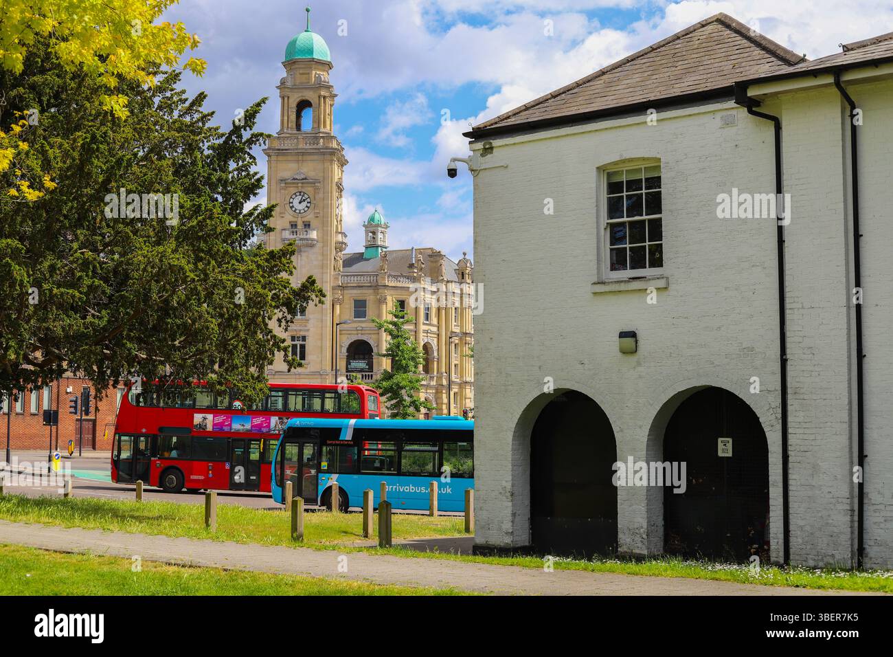 Historic buildings next to Chatham bus station, main public transport ...
