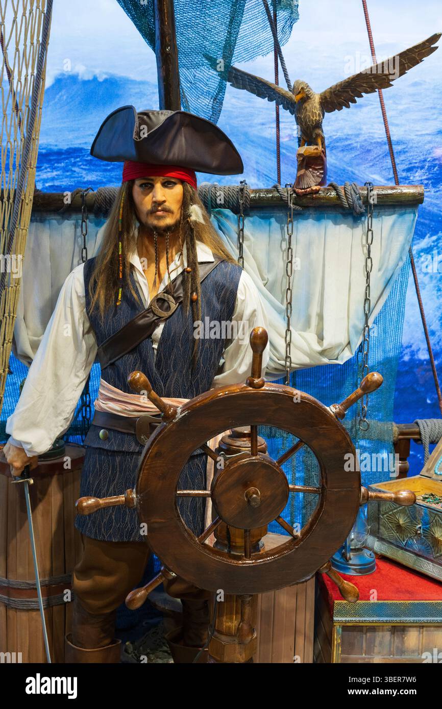 Wax statue of the American actor Johnny Depp (1963) as Captain Jack ...