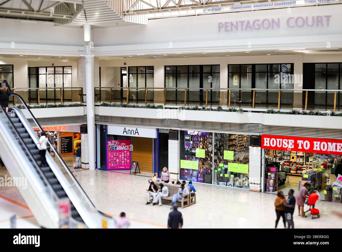 Inside the Pentagon Shopping Centre, Chatham, main atrium public space for community activities ...