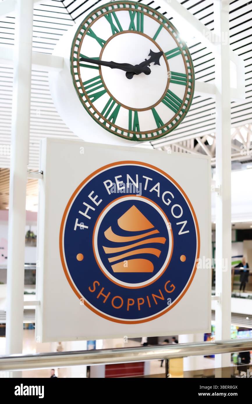 Inside the Pentagon Shopping Centre, Chatham, main atrium public space ...