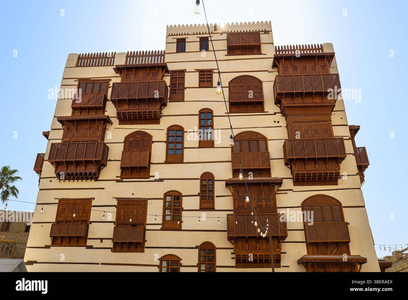 Traditional architecture of old Jeddah town El Balad district houses ...