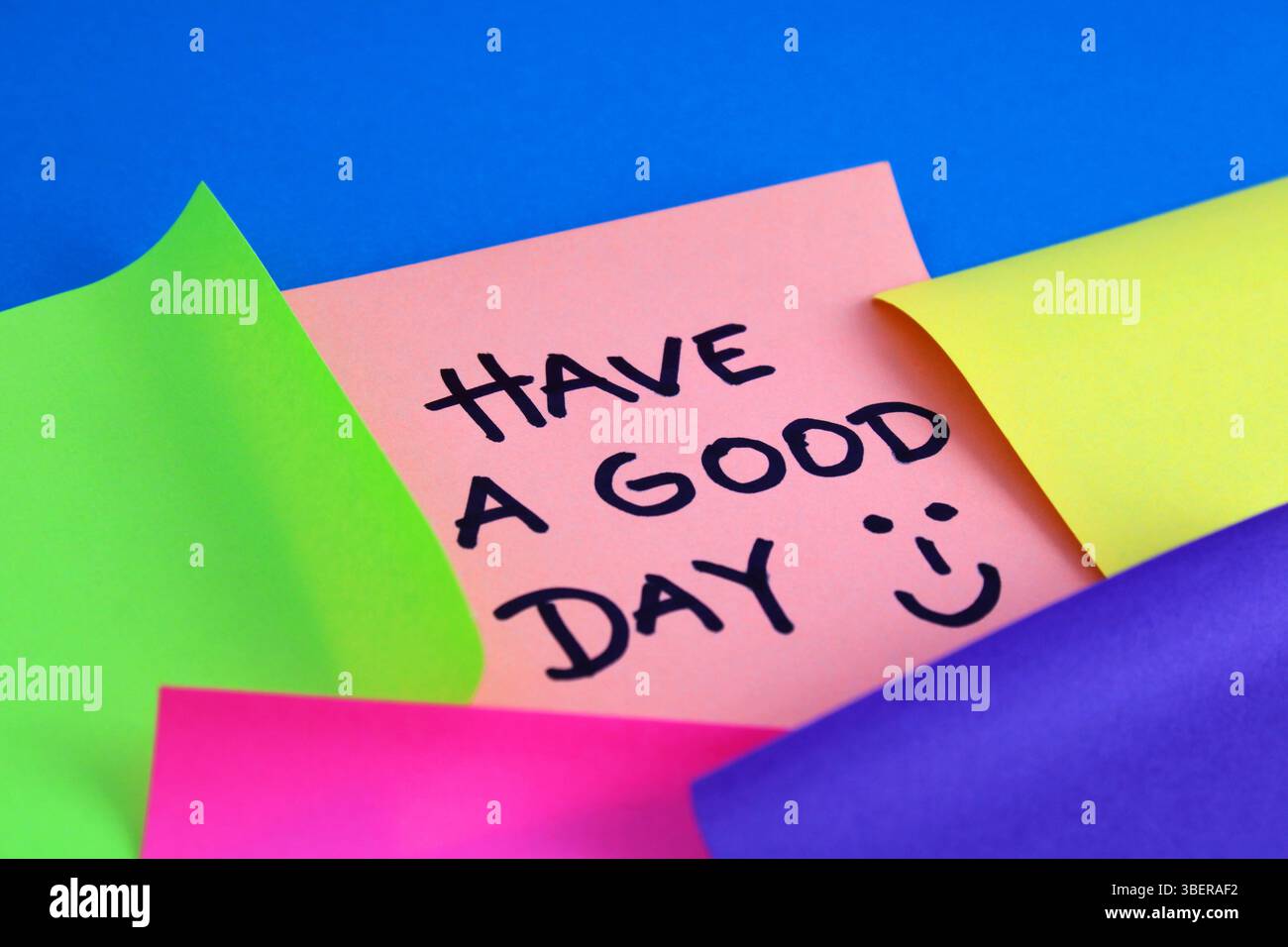 HAVE A GOOD DAY, colorful sticky notes Stock Photo - Alamy
