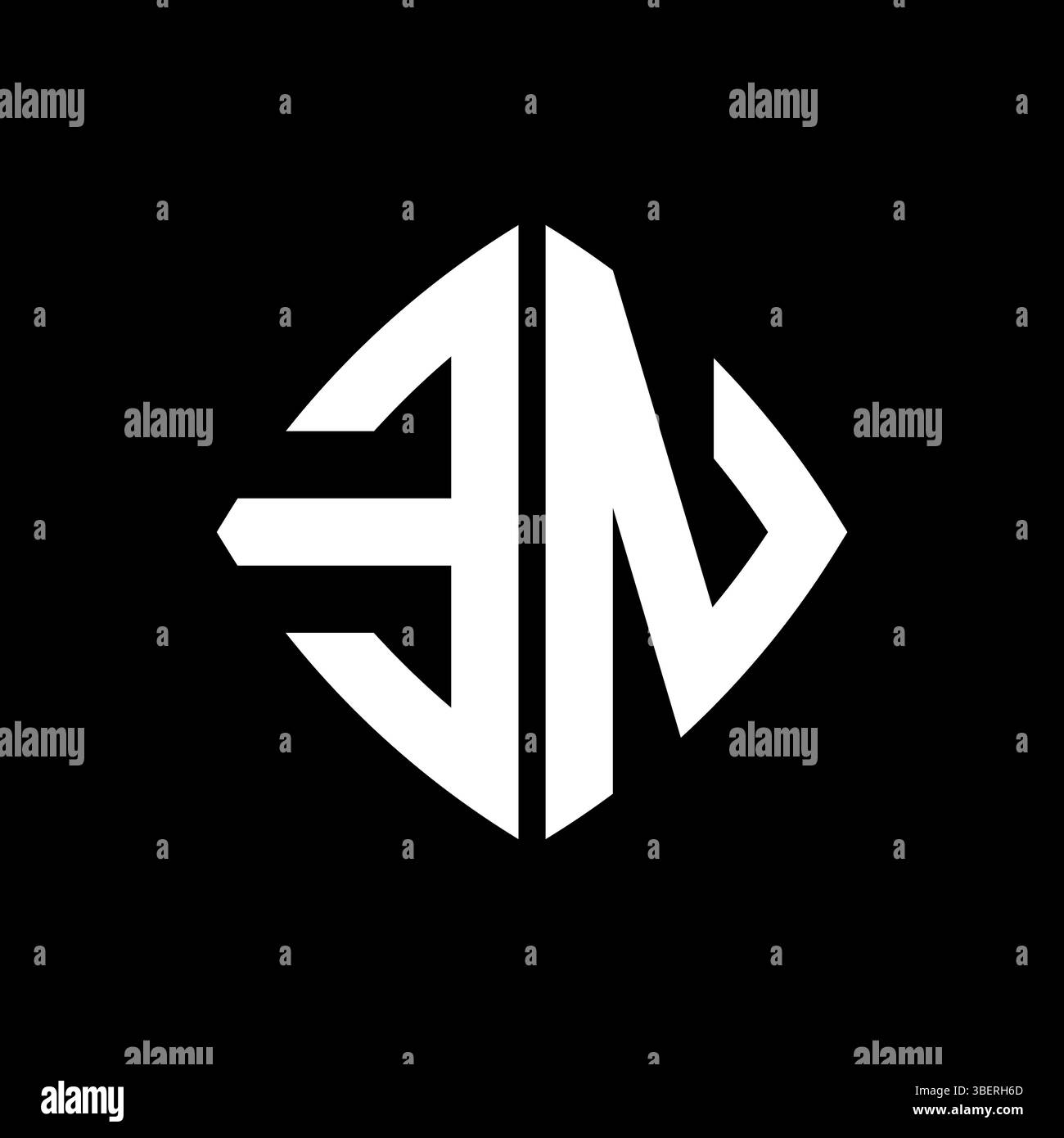 EM Logo initial monogram with geometric modern rectangle rounded style design in isolated ...