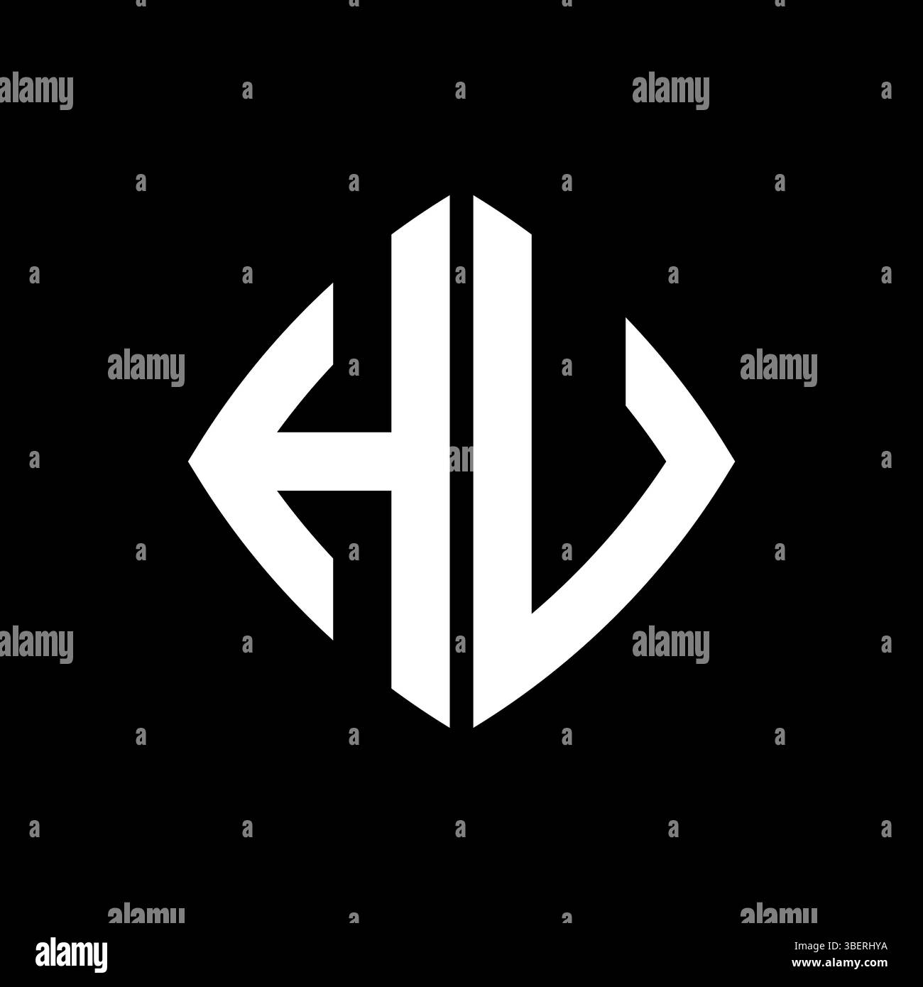 HV Logo initial monogram with geometric modern rectangle rounded style ...