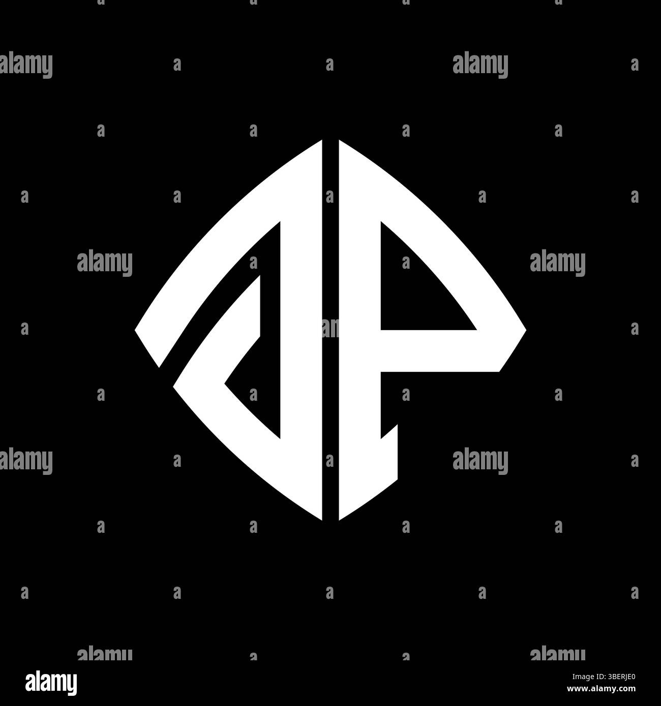 GP Logo initial monogram with geometric modern rectangle rounded style ...