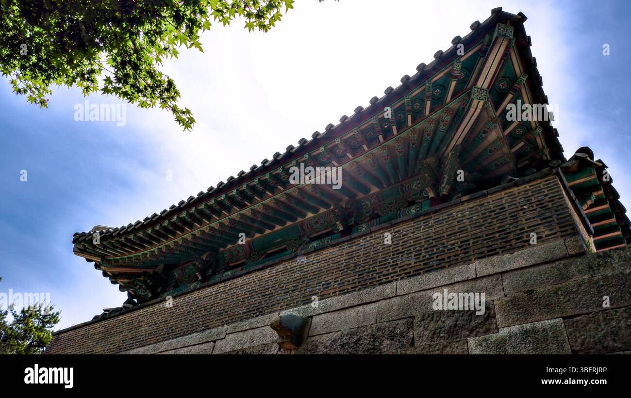 A historic stone gate at Geumjeong Fortress, located on Geumjeongsan ...