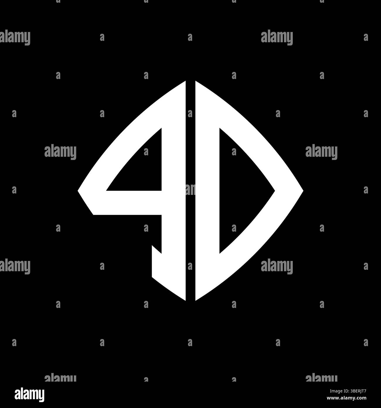 PD Logo initial monogram with geometric modern rectangle rounded style ...