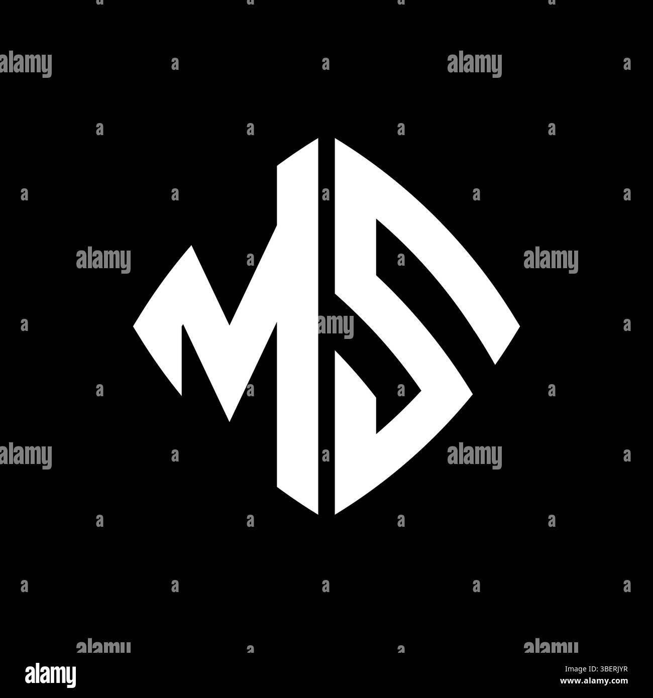 MS Logo initial monogram with geometric modern rectangle rounded style design in isolated ...