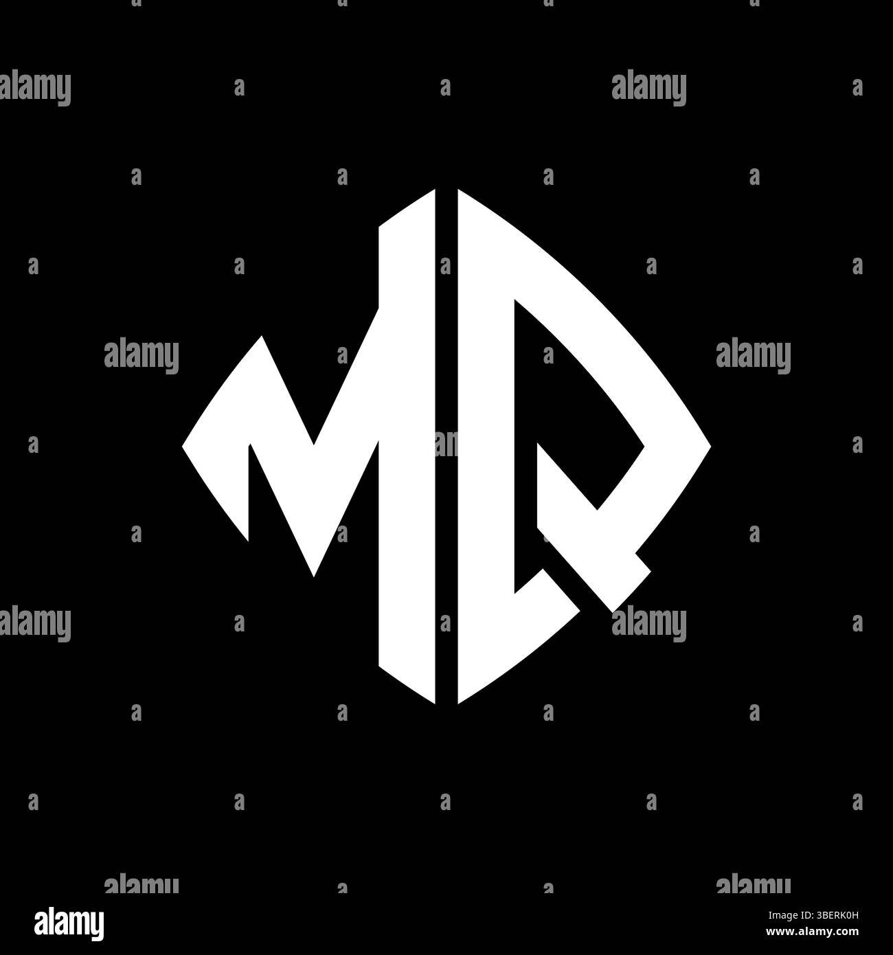 MR Logo initial monogram with geometric modern rectangle rounded style ...