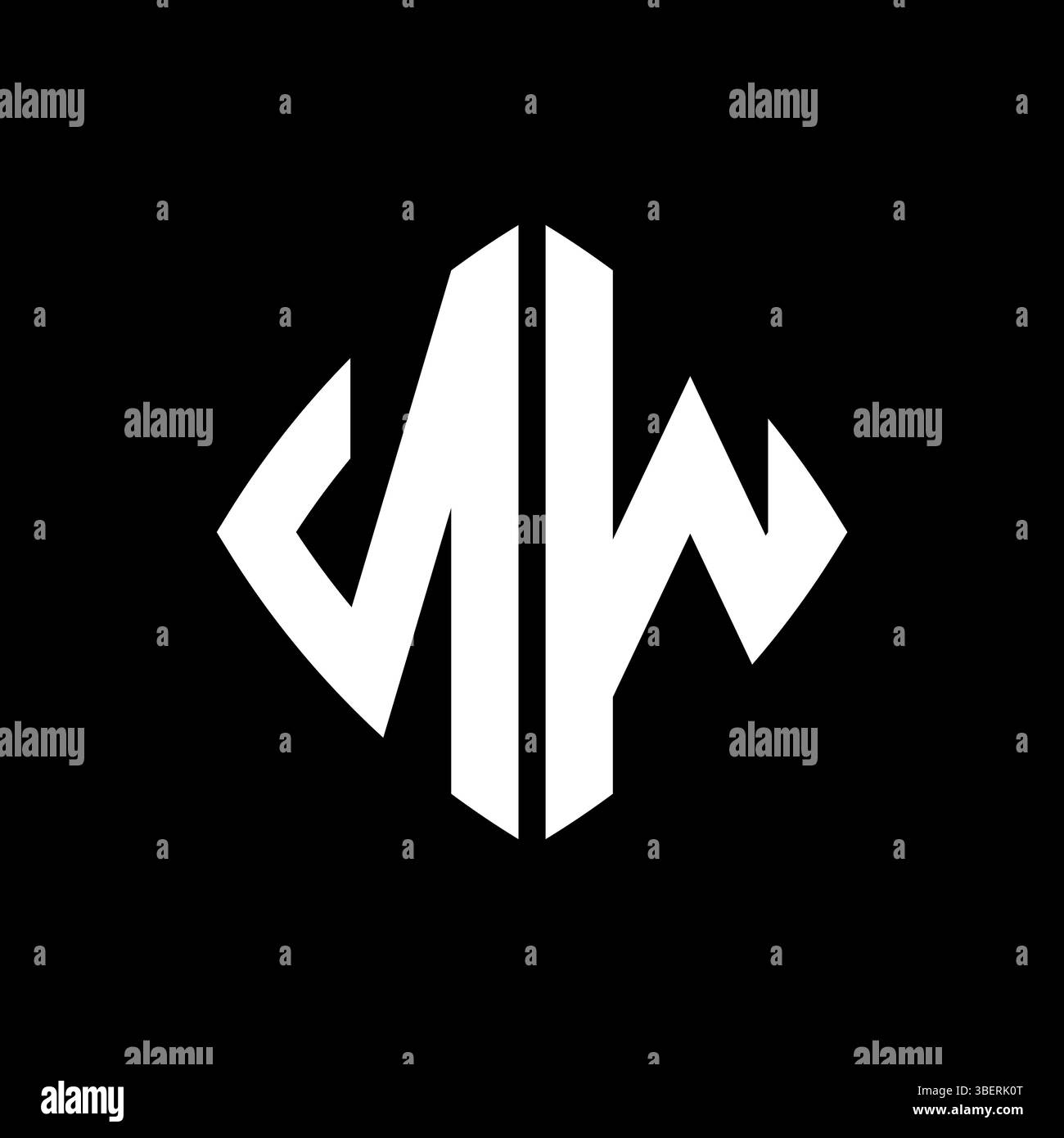 NW Logo initial monogram with geometric modern rectangle rounded style ...