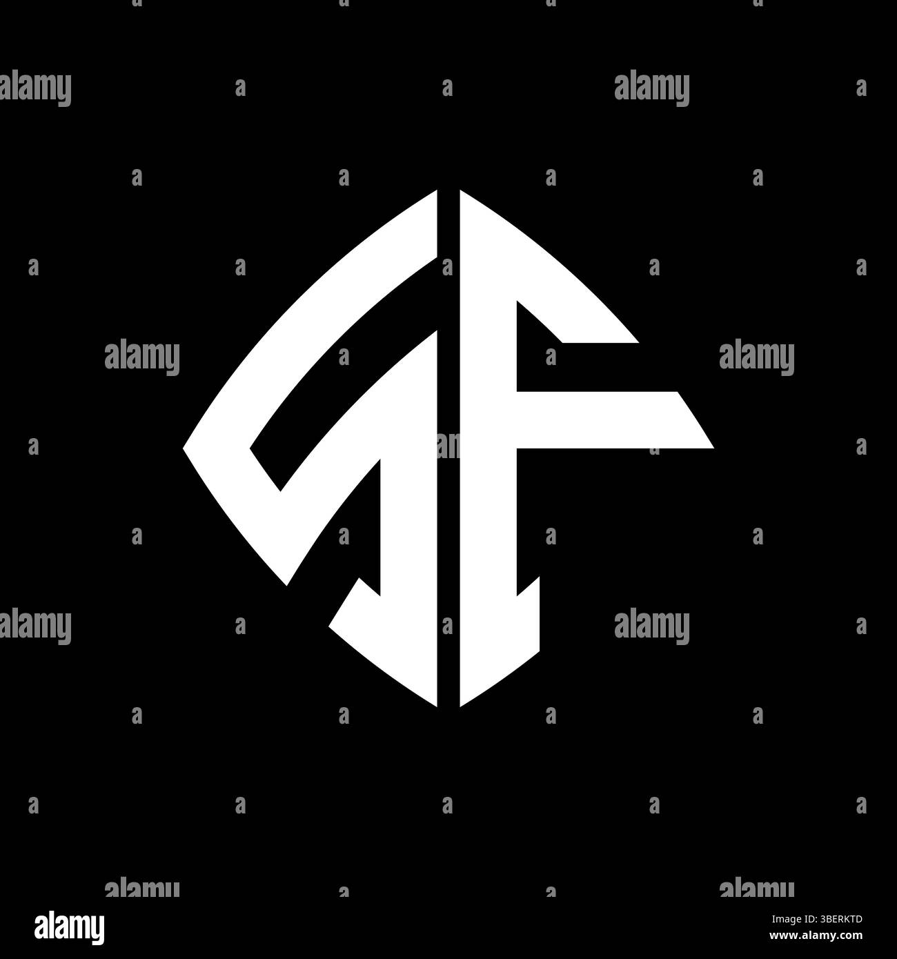 SF Logo initial monogram with geometric modern rectangle rounded style ...