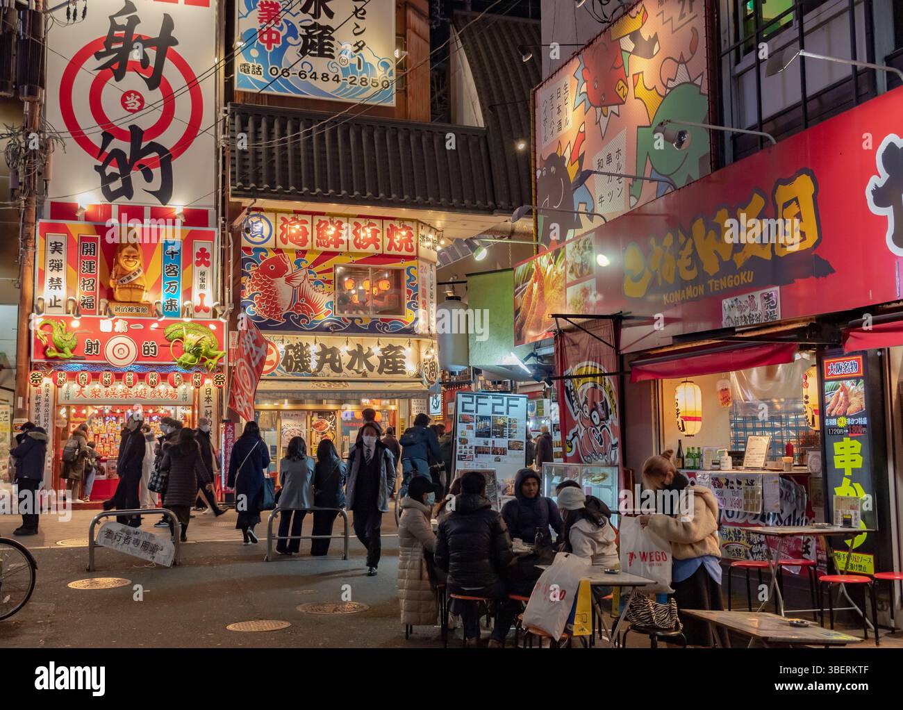 Colorful illuminated neon signs at the Dotonbori district in Osaka ...