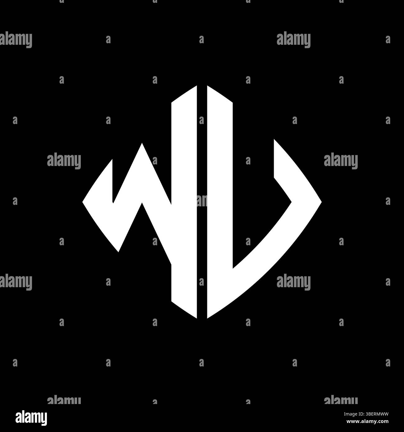 WV Logo initial monogram with geometric modern rectangle rounded style ...