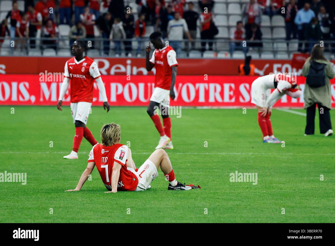 Reims, France. Credit: D. 29th May, 2025. Junya Ito (Reims) Football ...