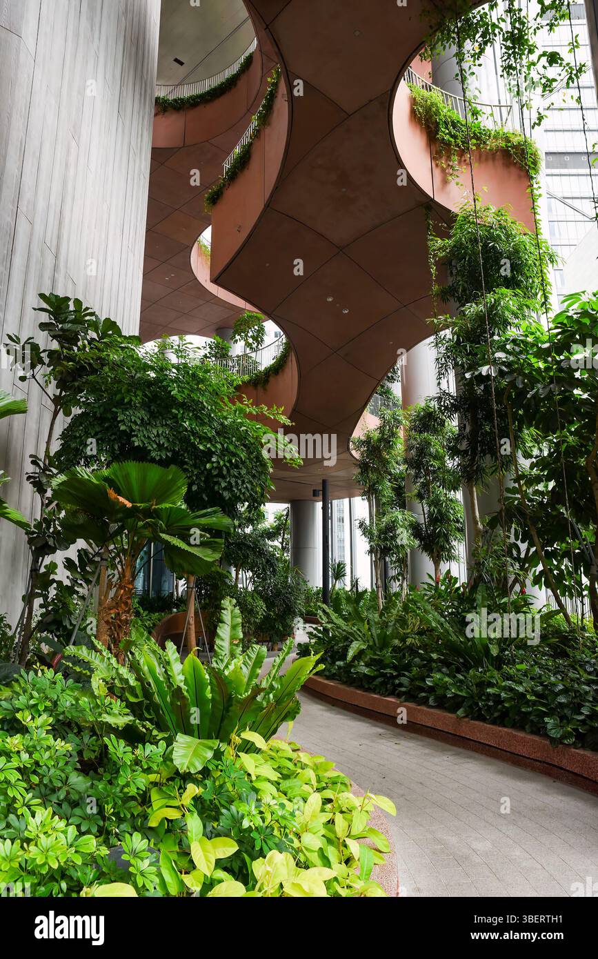 Singapore, Singapore - 4 April 2025: Indoor sky garden with tropical ...