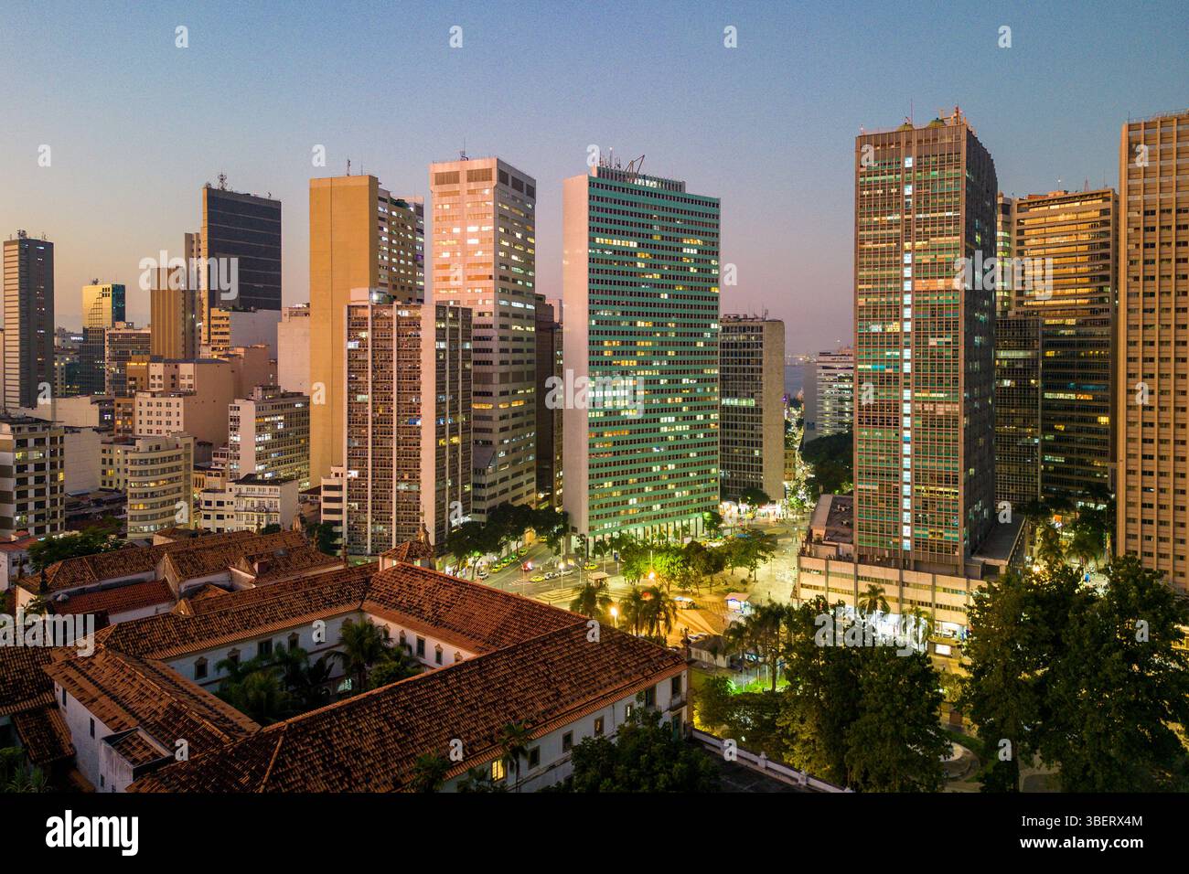 Skyline of Rio de Janeiro City Downtown With Office Buildings in the ...