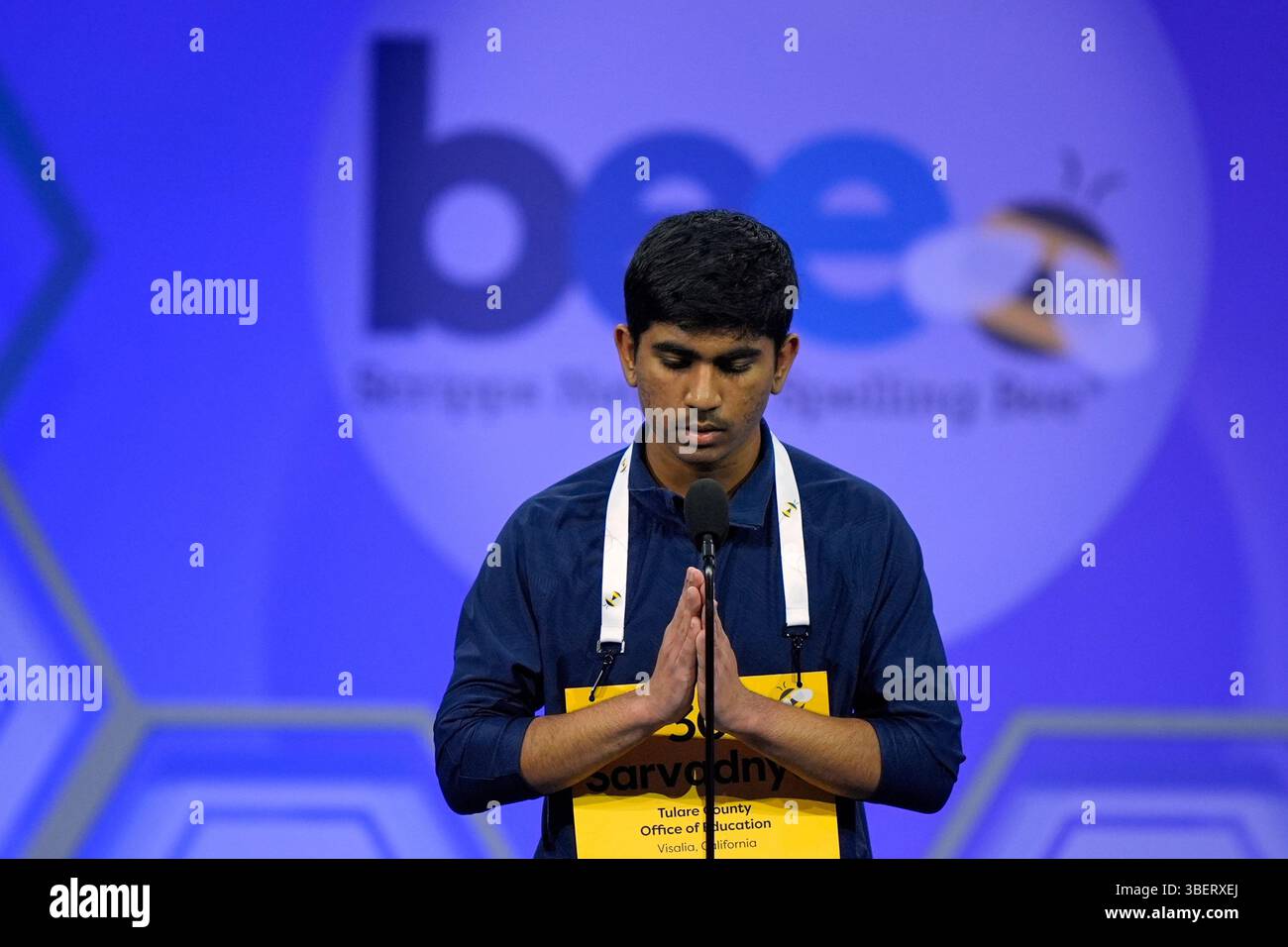 Sarvadnya Kadam, 14, of Visalia, Calif., competes in the finals of the ...