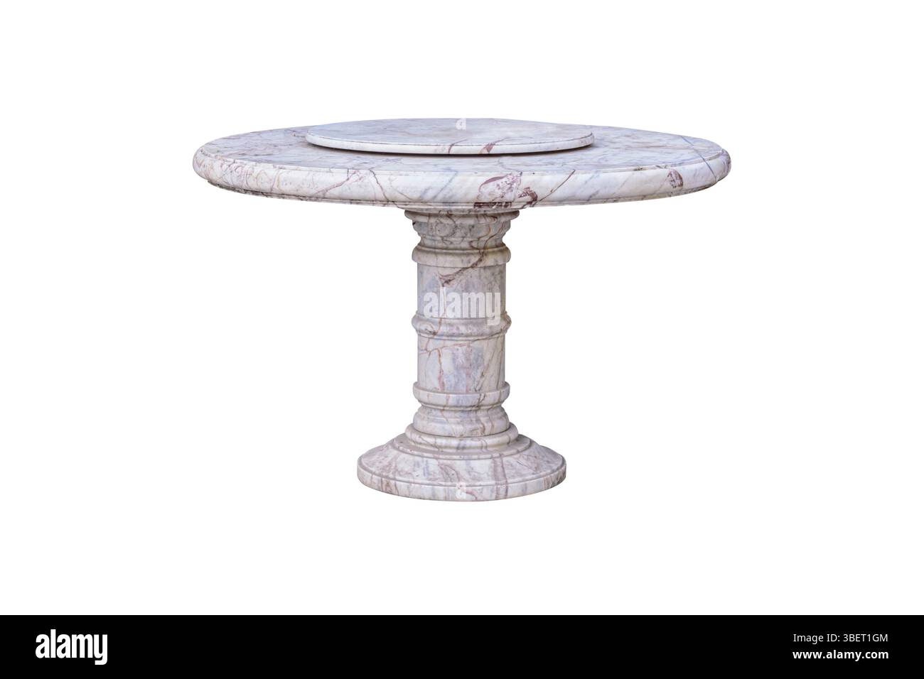 Antique chinese round marble dining table with rotating tray isolated ...