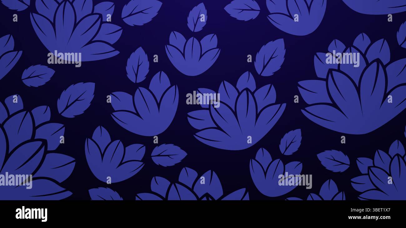 floral pattern with flowers and leaves dark blue backgrounds for Elegant luxury textured ...