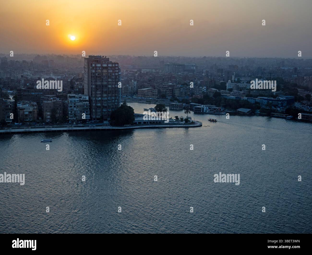 Sunset over Cairo and the Nile River Stock Photo - Alamy