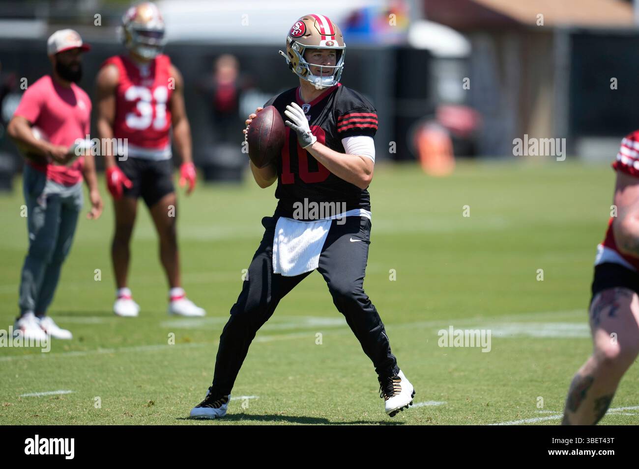 San Francisco 49ers quarterback Mac Jones (10) during NFL football ...