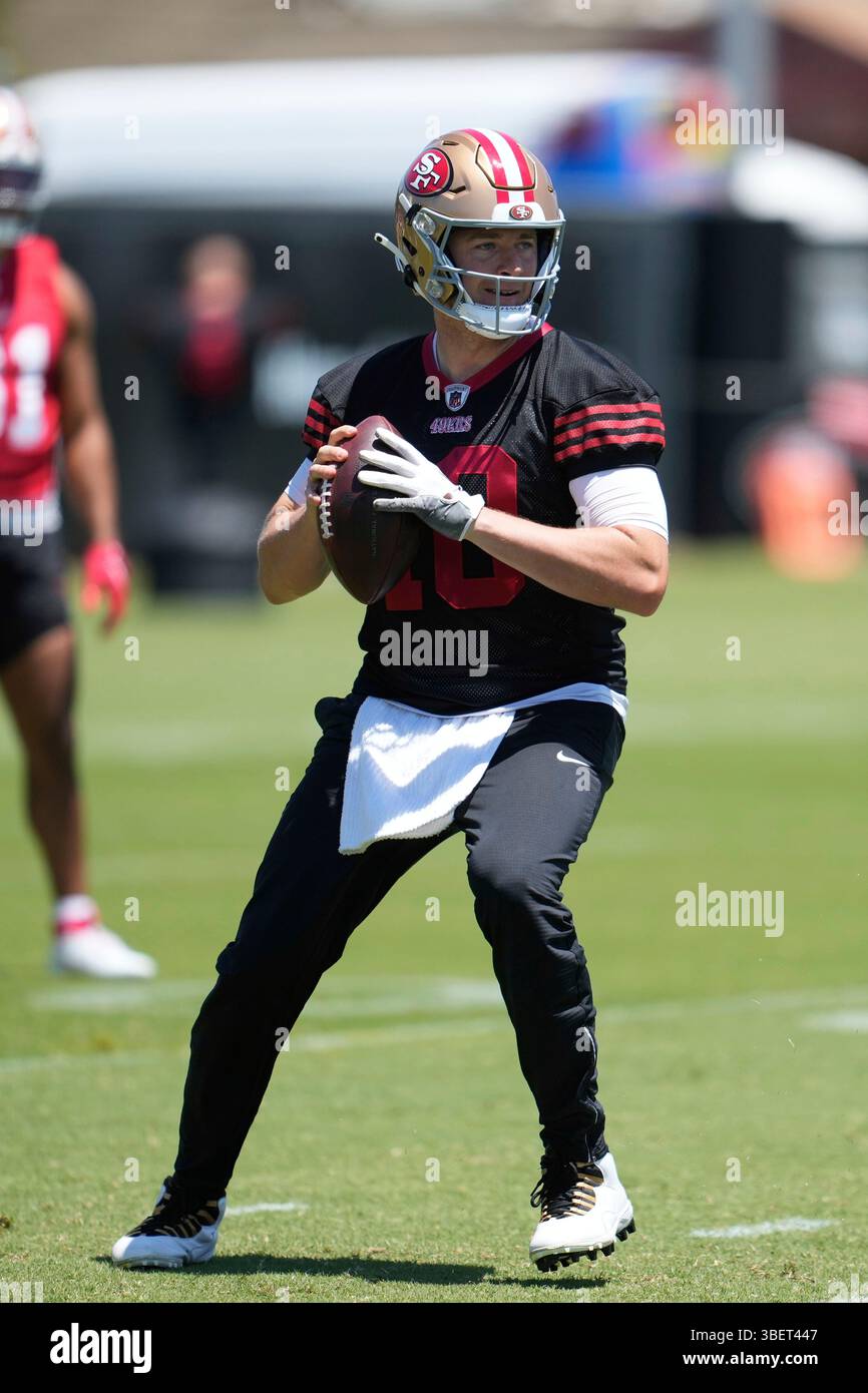 San Francisco 49ers quarterback Mac Jones (10) during NFL football ...