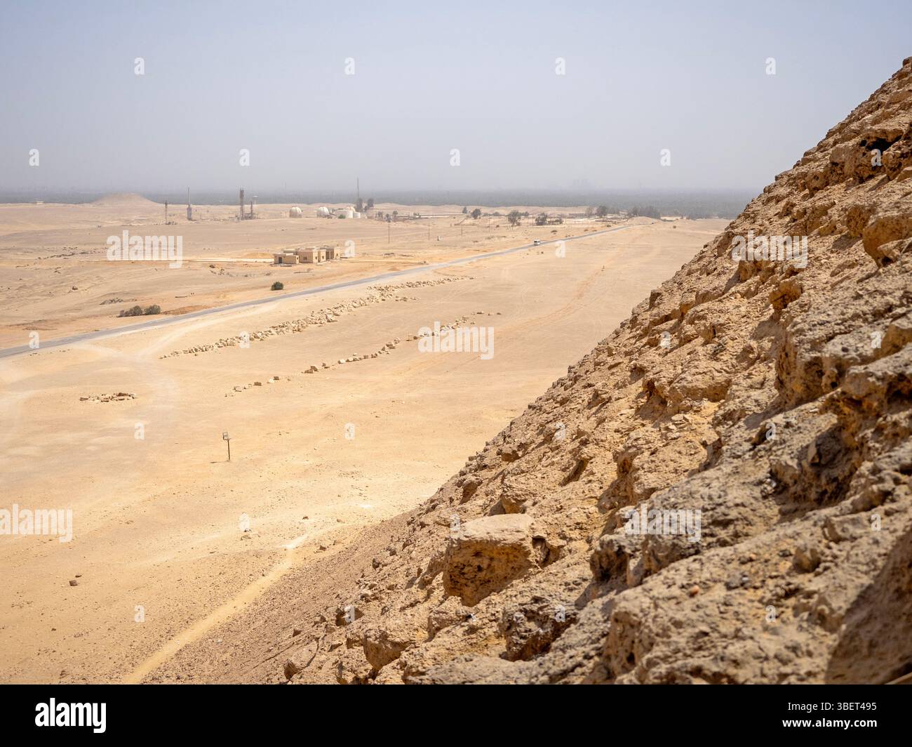 View from the elevated entrance to the Red Pyramid in Dahshur Stock ...