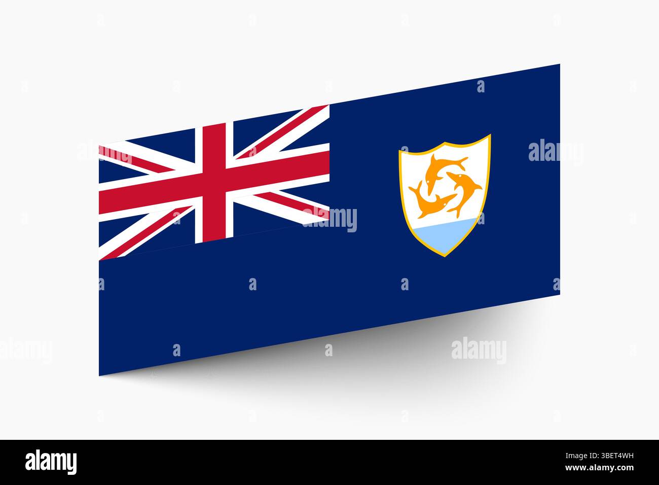 Flag of Anguilla. Anguilla flag official colors tilted icon digital ...