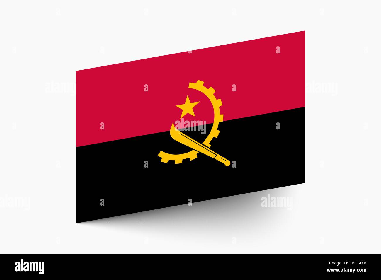 Flag of Angola. Angola flag official colors tilted icon digital vector illustration design Stock ...