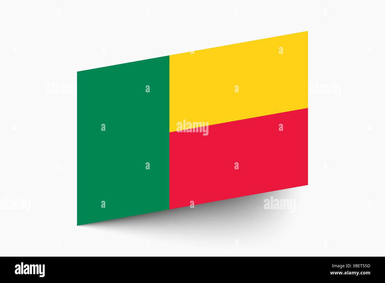 Flag of Benin. Benin flag official colors tilted icon digital vector ...