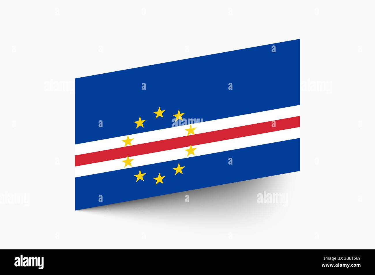 Flag of Cape Verde. Cape Verde flag official colors tilted icon digital ...
