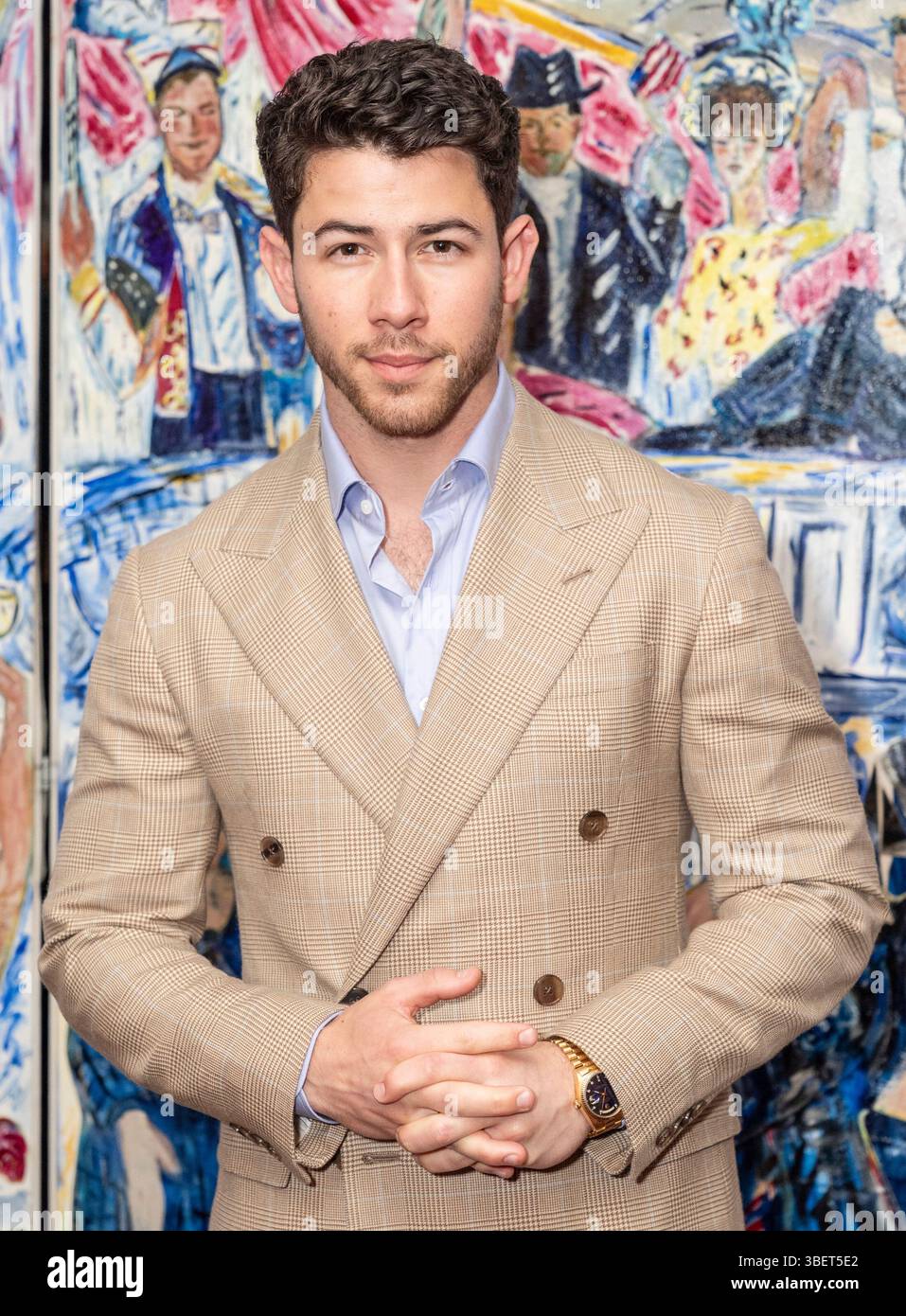New York, NY, May 29, 2025: Nick Jonas wearing suit by Ralph Lauren ...