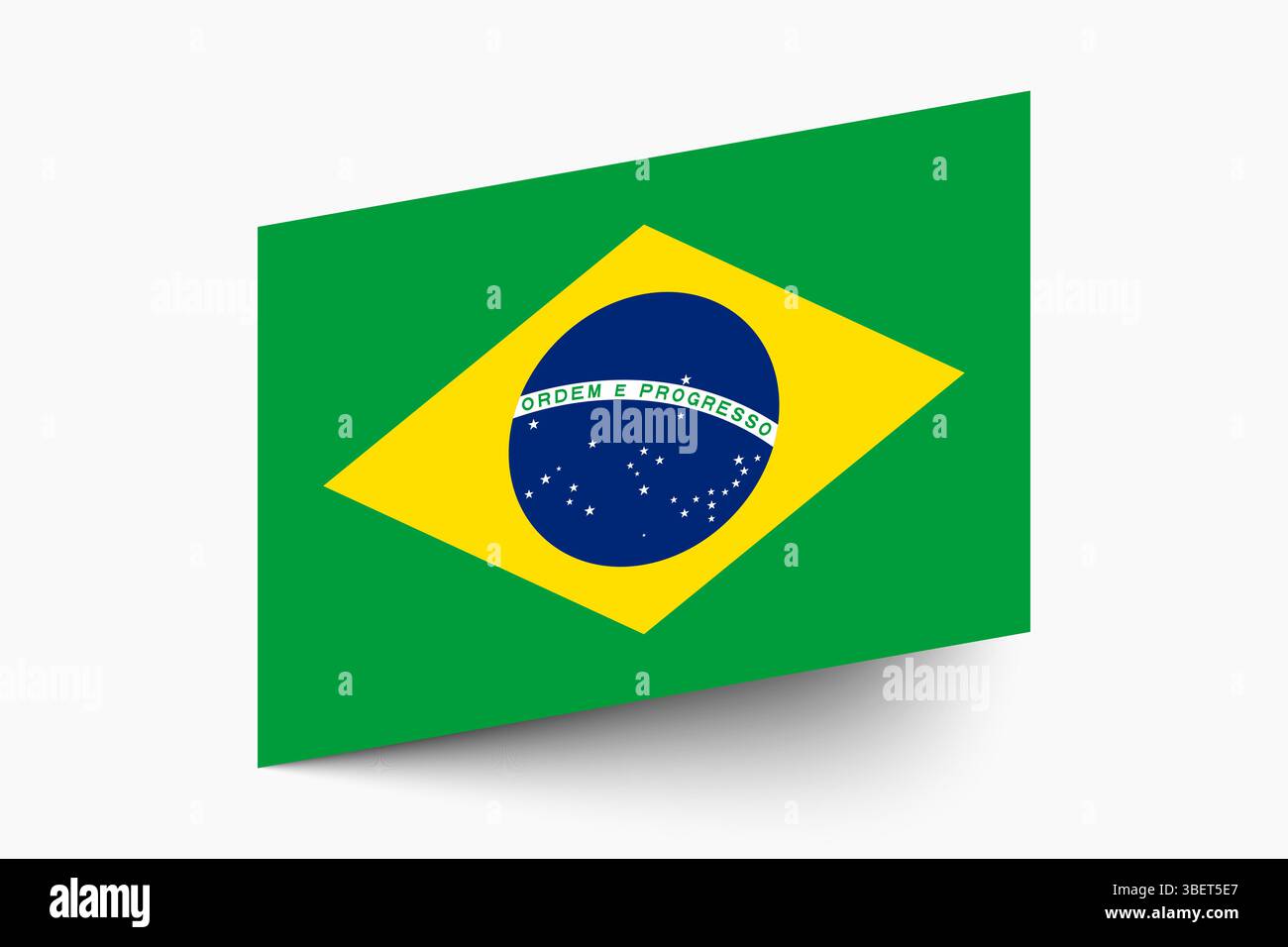 Flag of Brazil. Brazil flag official colors tilted icon digital vector ...