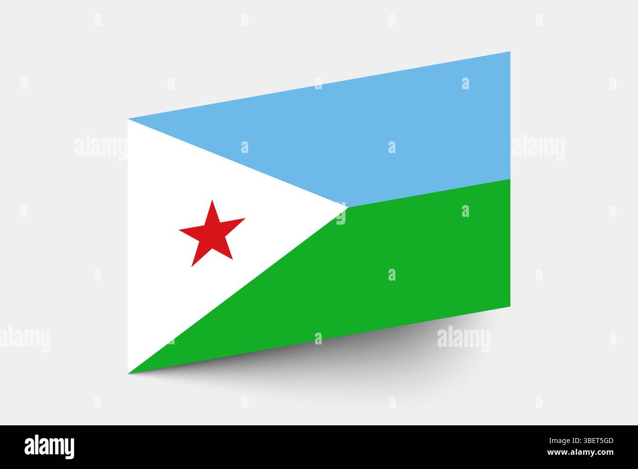 Flag of Djibouti. Djibouti flag official colors tilted icon digital ...