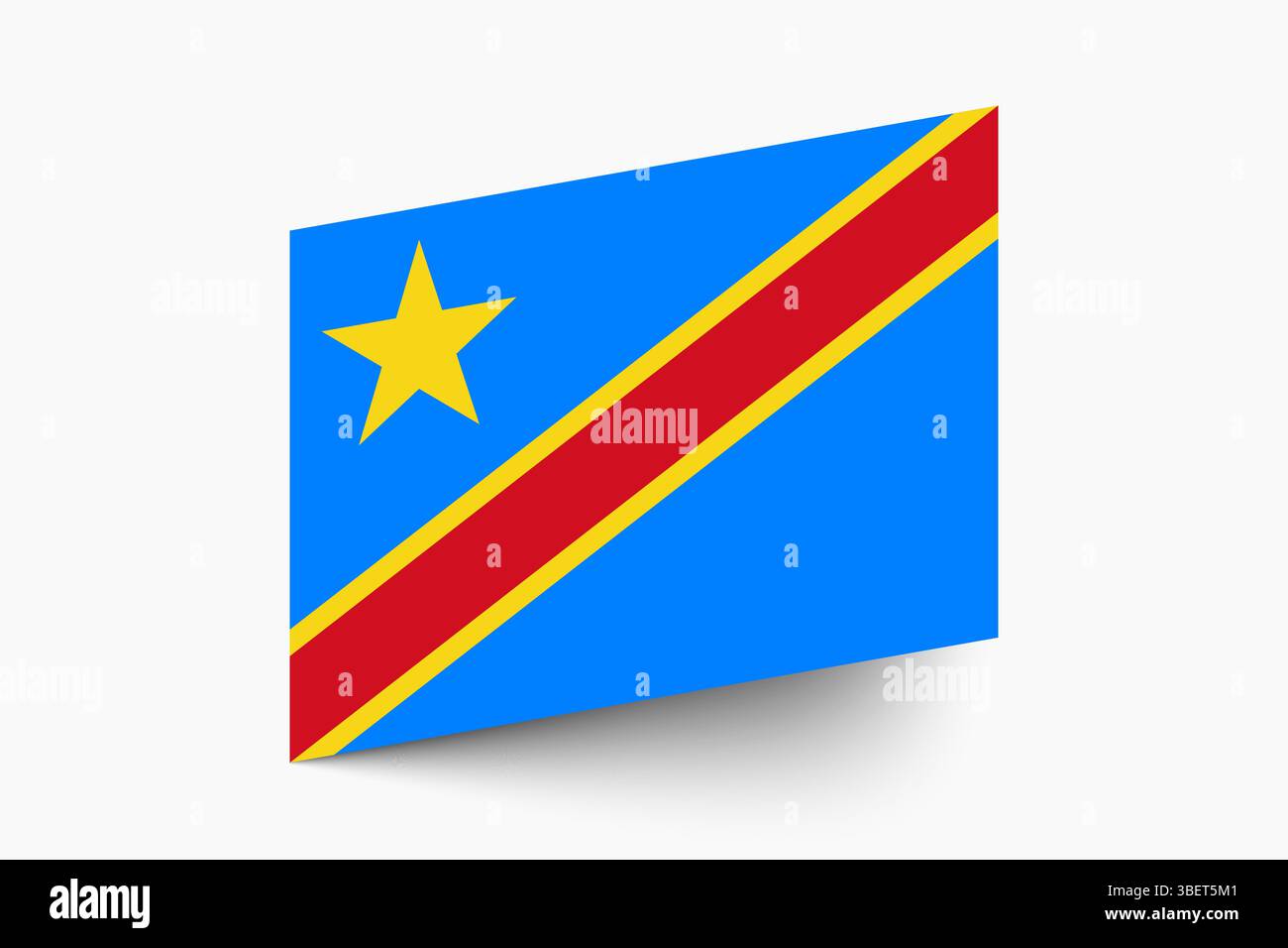 Flag of Congo Democratic. Congo Democratic flag official colors tilted ...