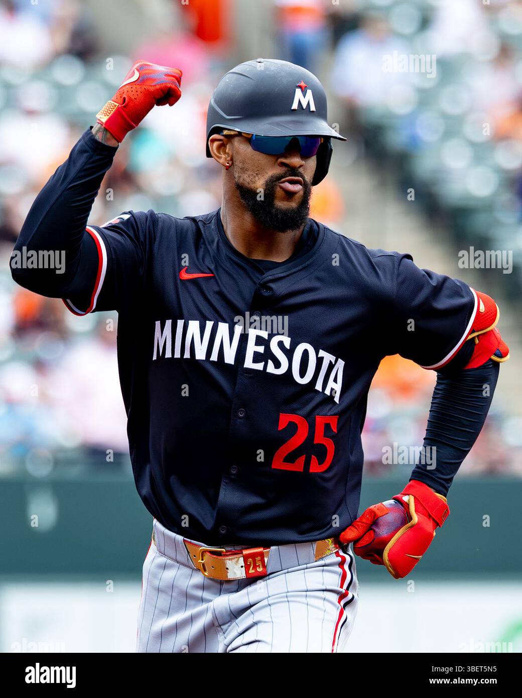 Minnesota Twins Byron Buxton rounds the bases after hitting a home run ...