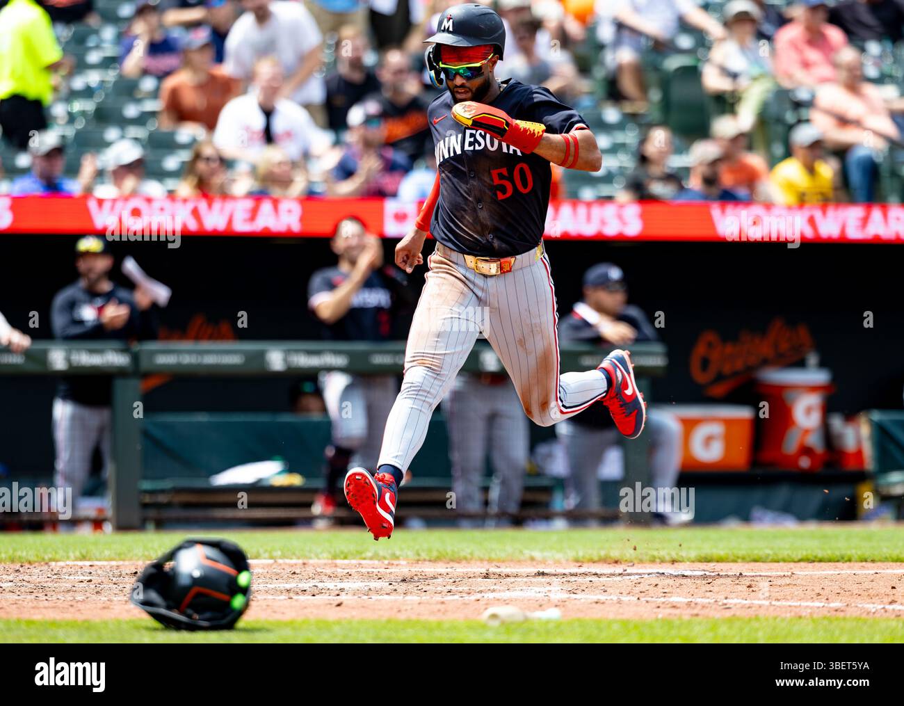 Minnesota Twins Willi Castro scores against the Baltimore Orioles on ...