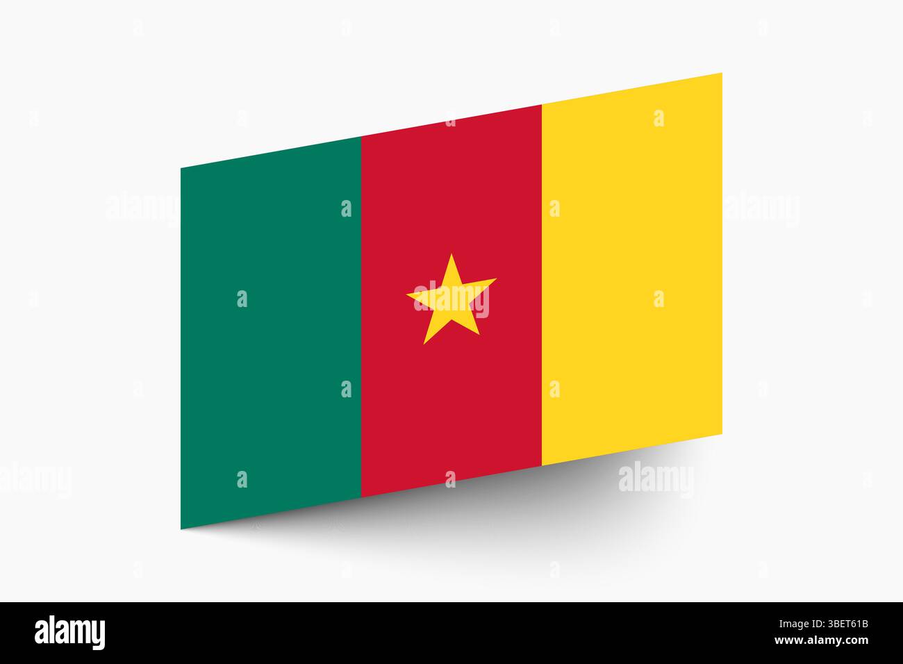 Flag of Cameroon. Cameroon flag official colors tilted icon digital ...