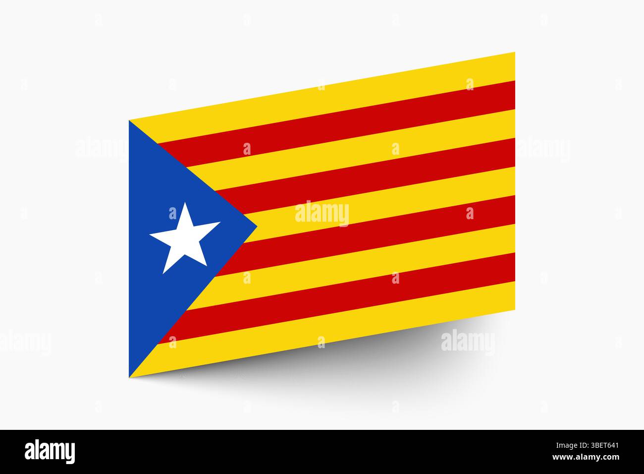 Flag of Catalonia. Catalonia flag official colors tilted icon digital vector illustration design ...