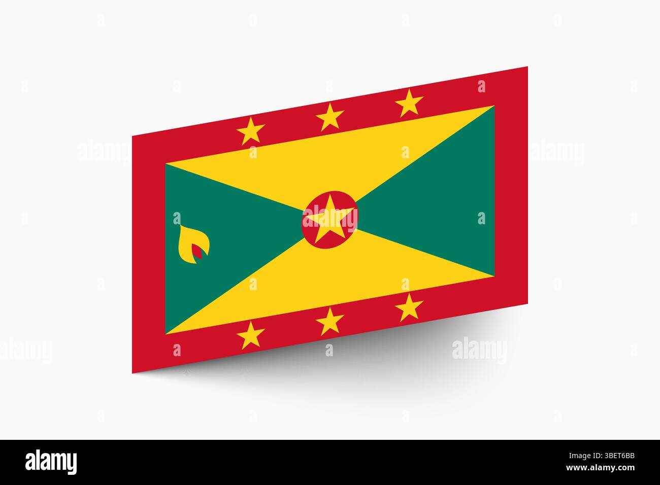 Flag of Grenada. Grenada flag official colors tilted icon digital ...