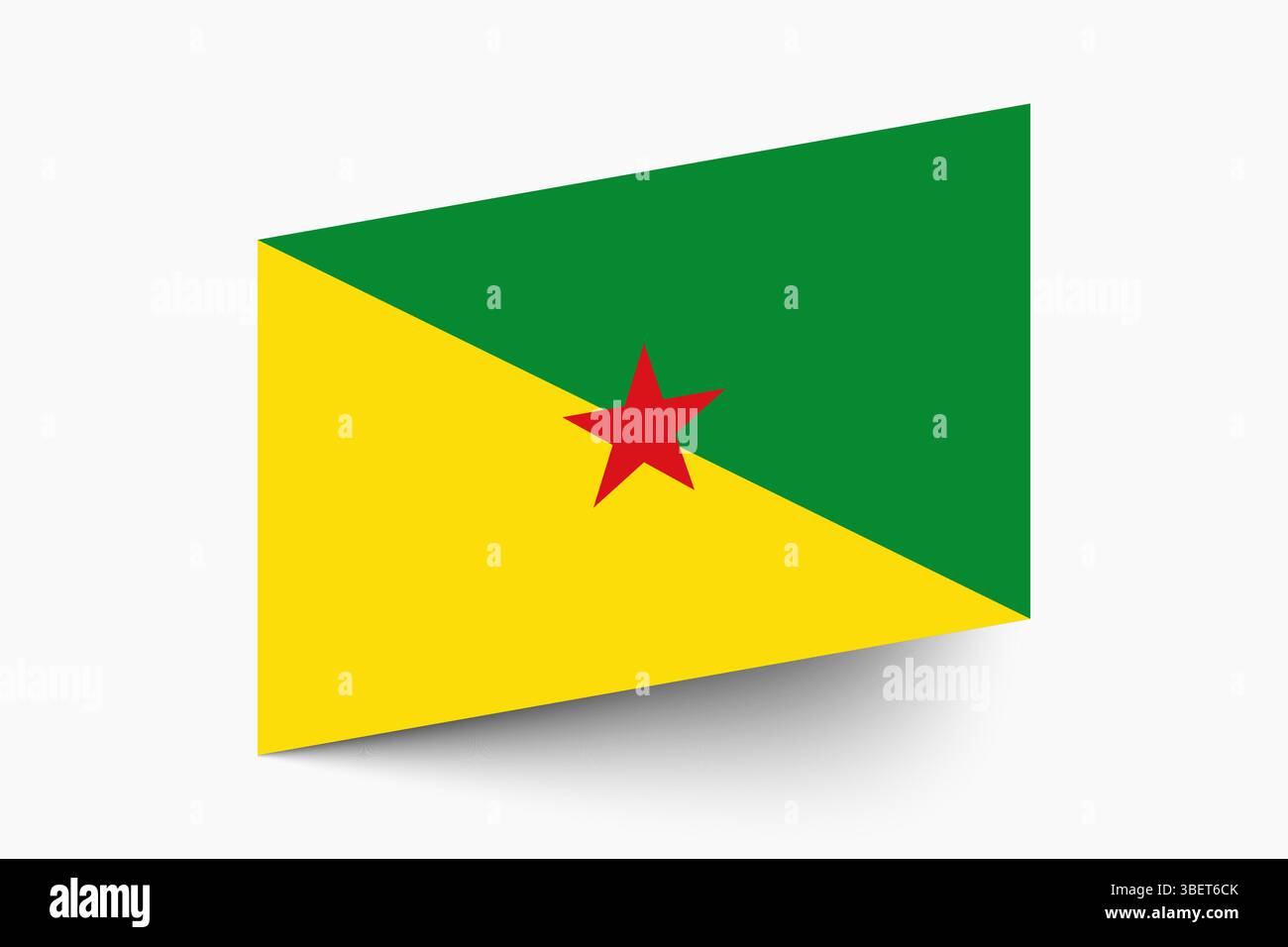 Flag of French Guiana. French Guiana flag official colors tilted icon ...