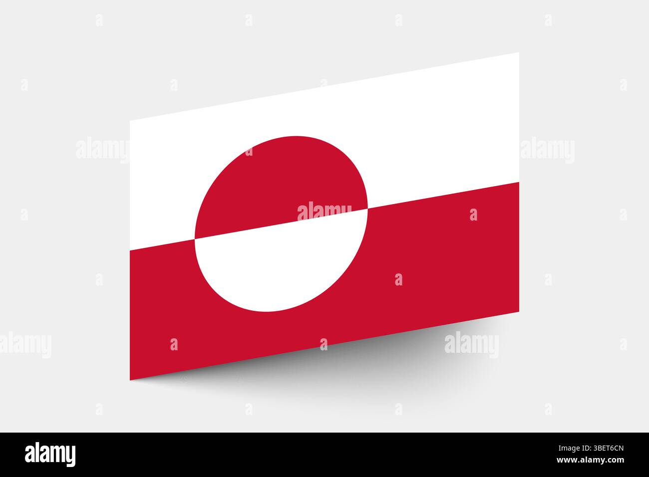 Flag of Greenland. Greenland flag official colors tilted icon digital ...