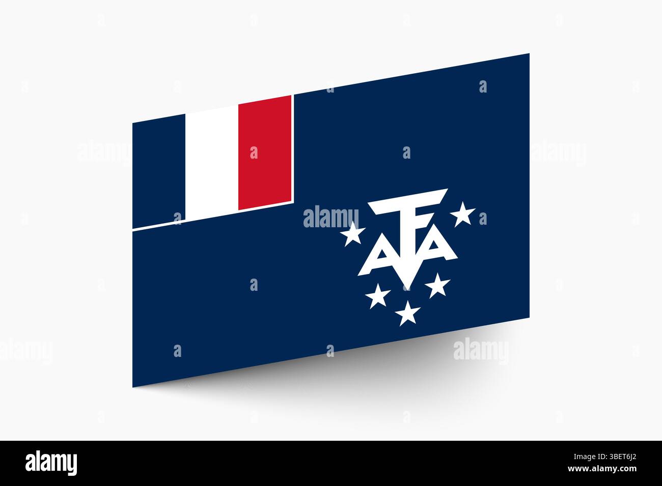 French Southern and Antarctic Territory flag official colors tilted ...