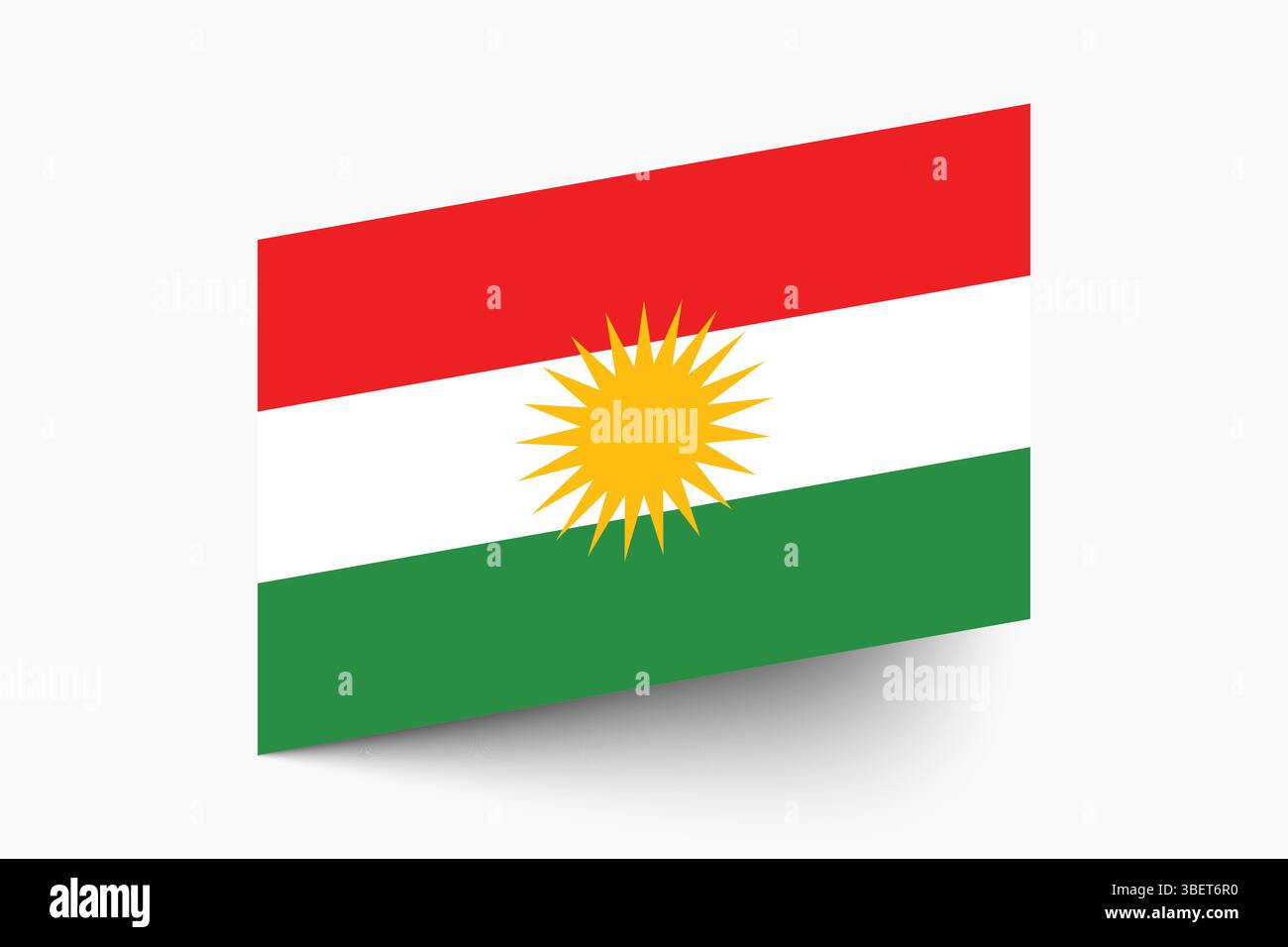Flag of Iraqi Kurdistan. Iraqi Kurdistan flag official colors tilted ...