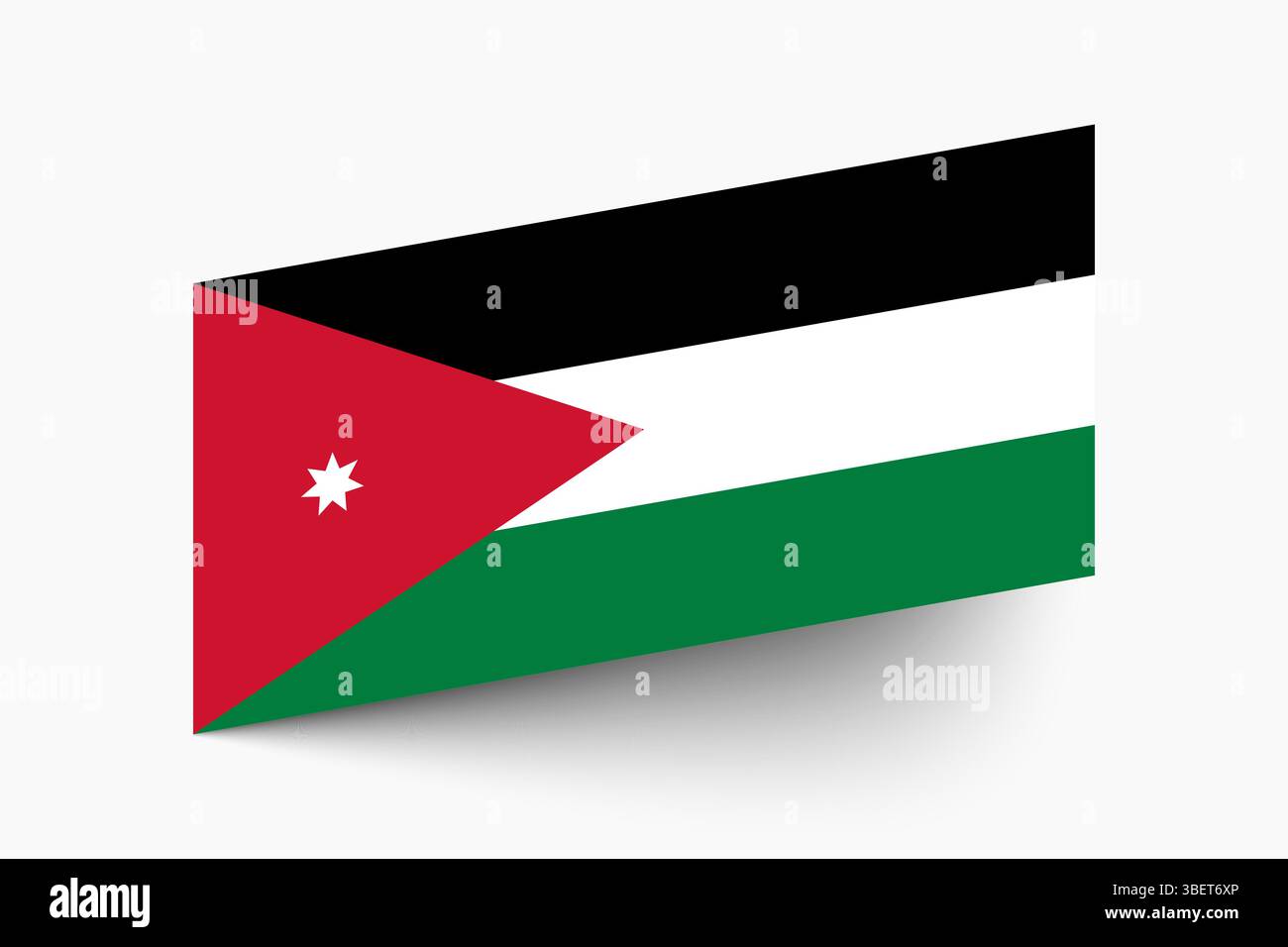 Flag of Jordan. Jordan flag official colors tilted icon digital vector ...