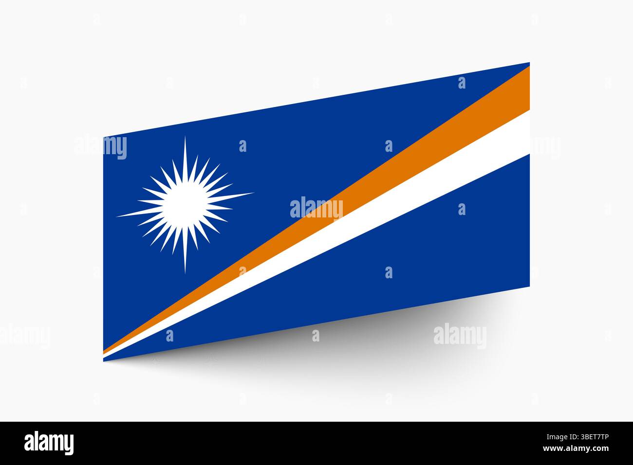 Flag of Marshall Islands. Marshall Islands flag official colors tilted ...