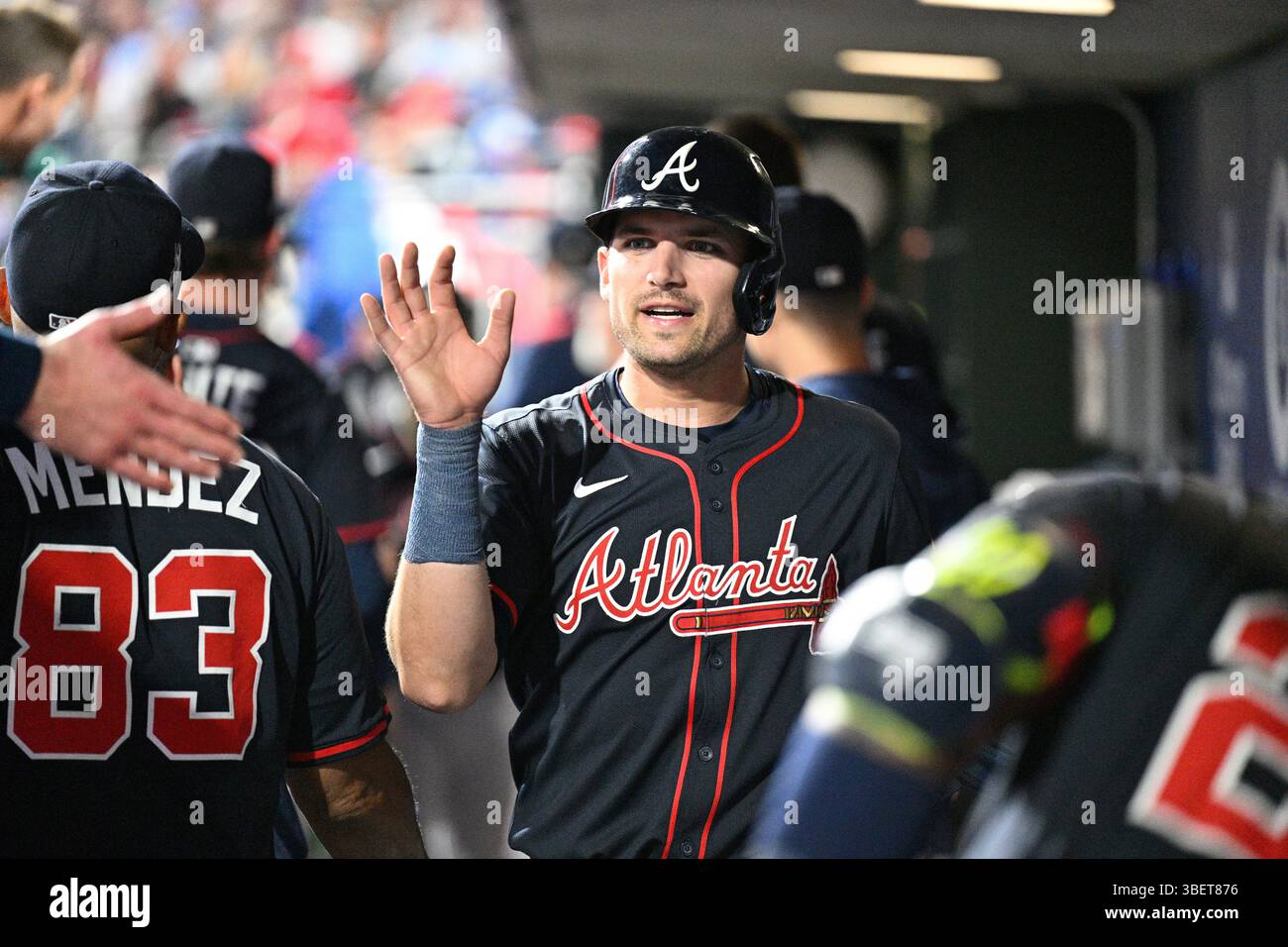 PHILADELPHIA, PA - MAY 29: Atlanta Braves third base Austin Riley (27 ...